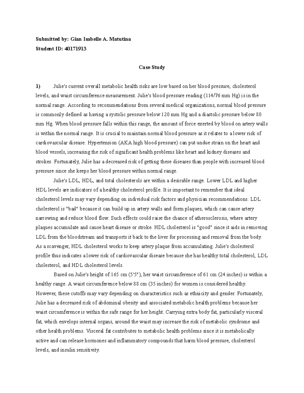 EXCI 202 - Case Study - Submitted by: Gian Isabelle A. Matutina Student ...