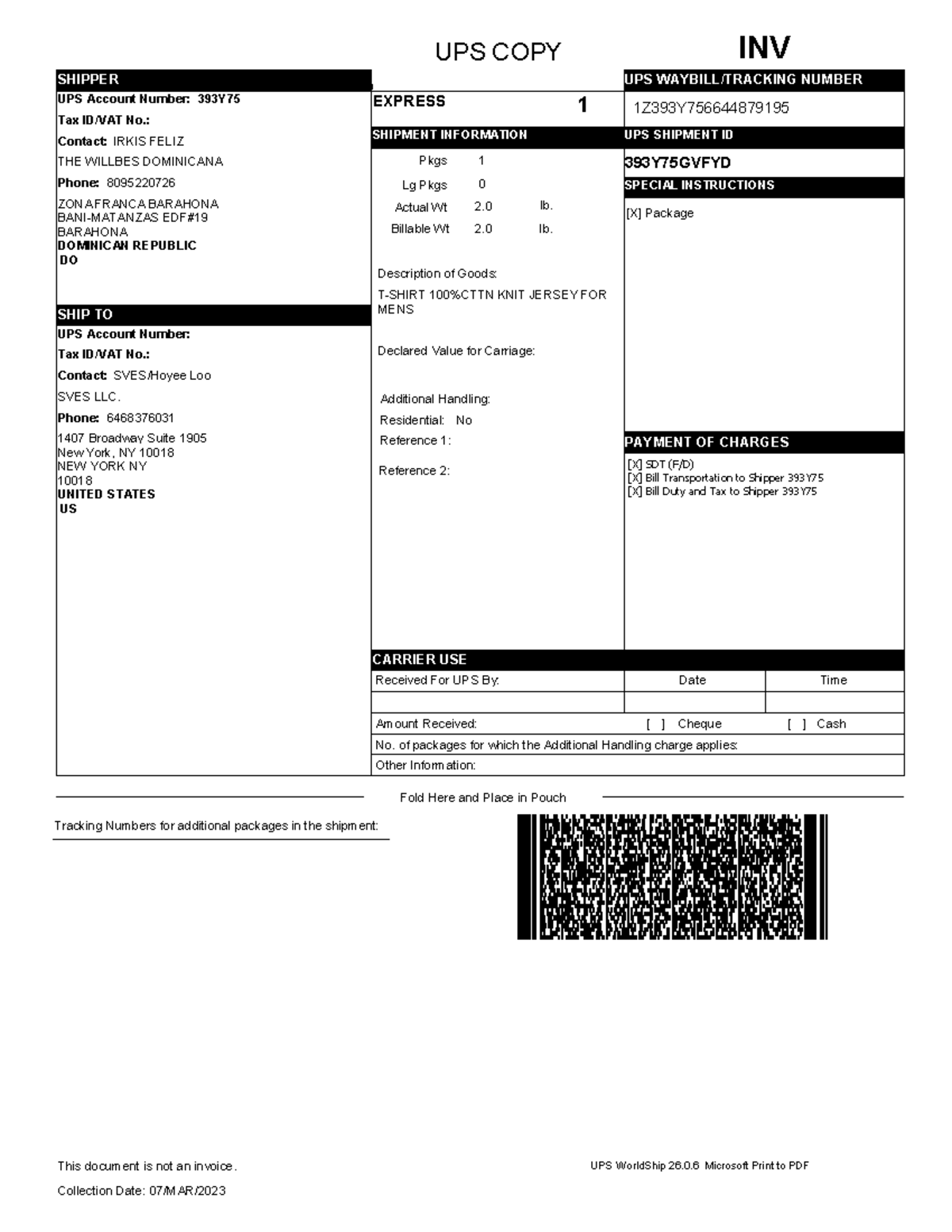 Ups sves - ere - Tracking Numbers for additional packages in the ...