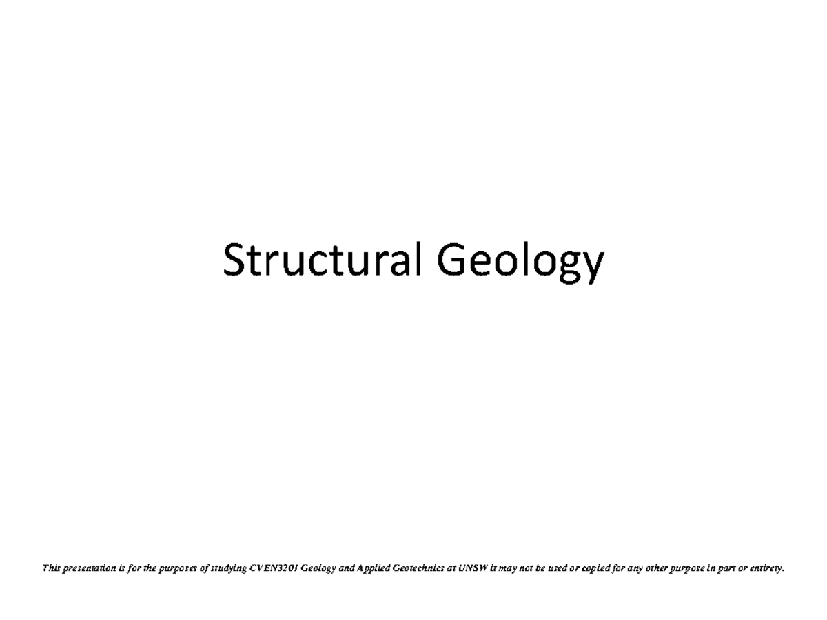 Lecture notes, lecture 5 - Structural Geology This presentation is for ...