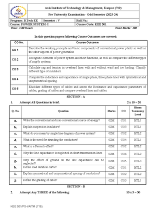132 33kv ptr erl 262 5 - 132 kv ss - Power System - I - Studocu