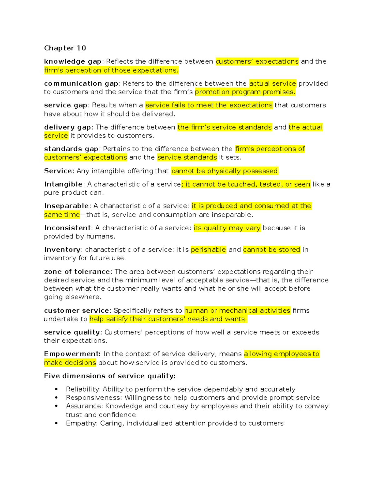 Chapter 10 - lecture notes - Chapter 10 knowledge gap: Reflects the ...