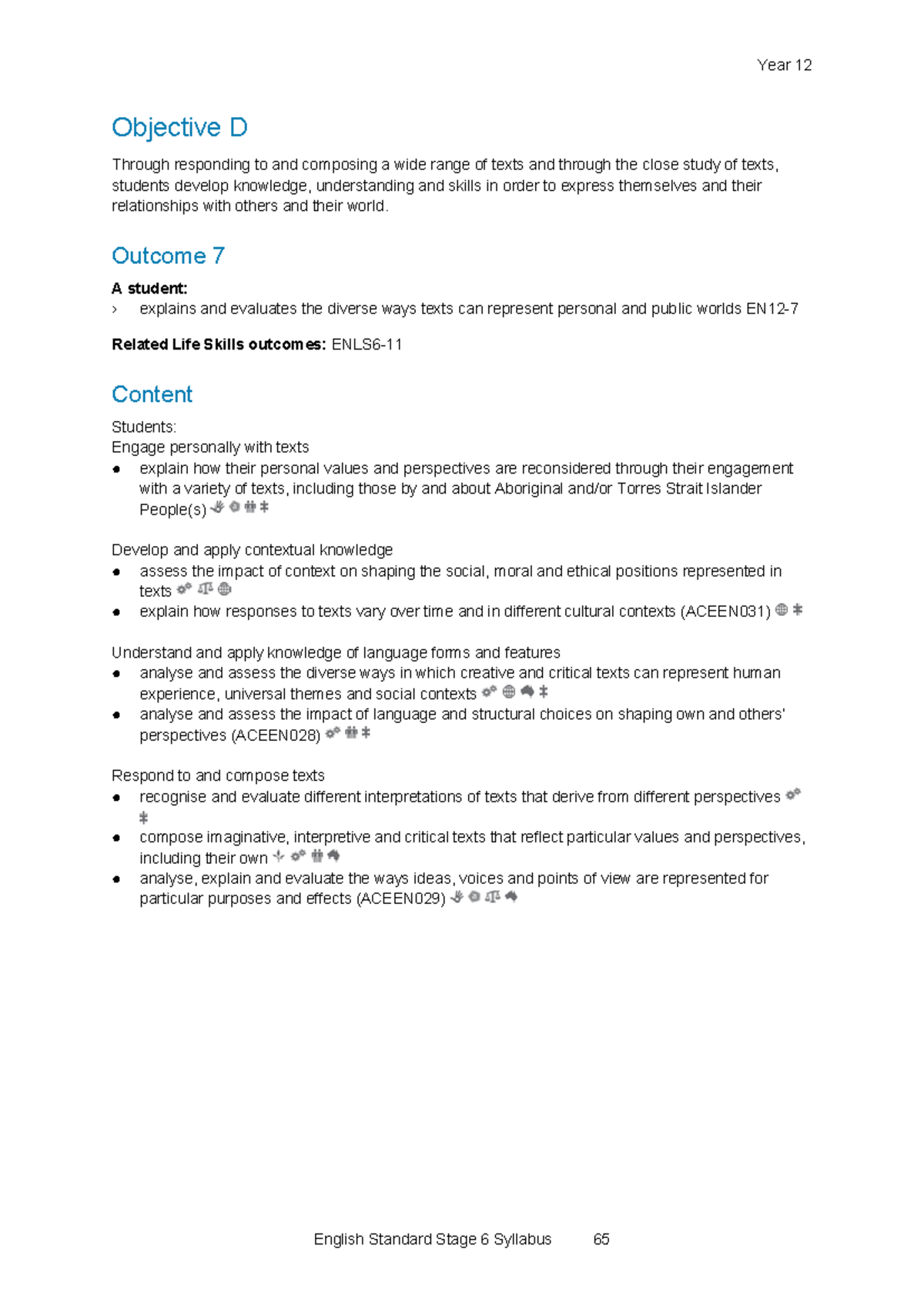 PDF document 47 - good study syllabus - Year 12 English Standard Stage ...