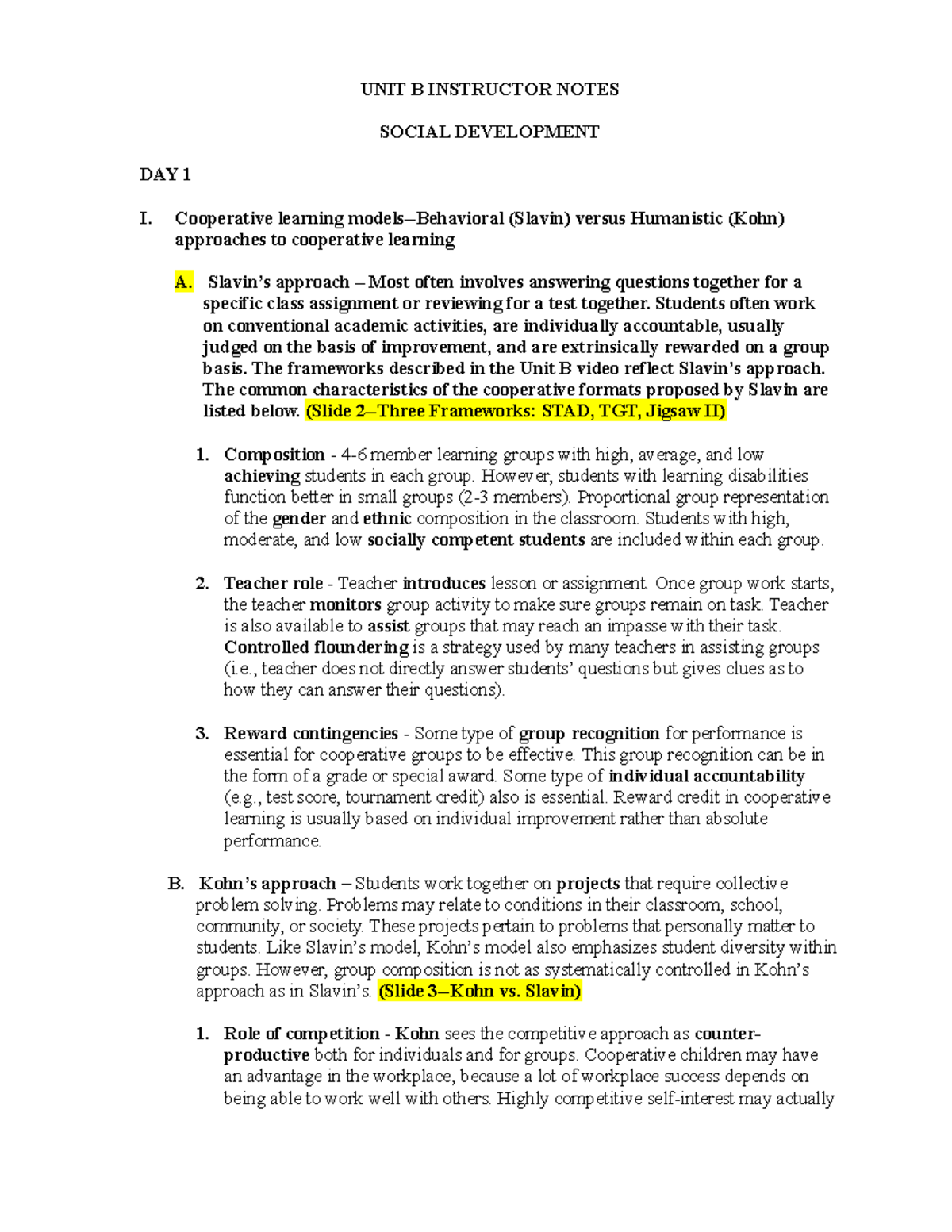 Instructor Notes B New Social - UNIT B INSTRUCTOR NOTES SOCIAL ...