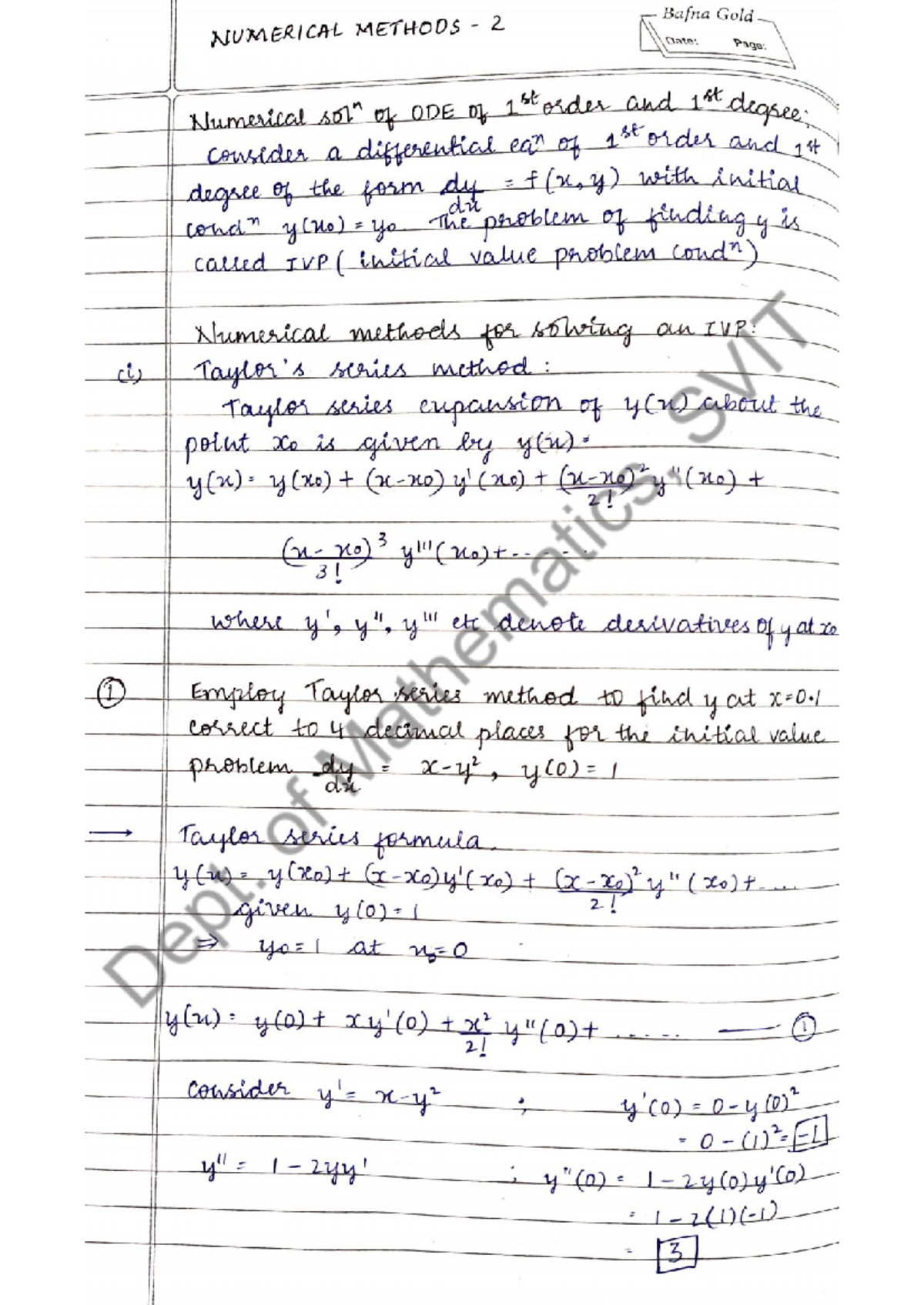 Module 5 - Numerical Methods -2 Notes - Bafna Gold NUMERICAL METHODS 2 ...