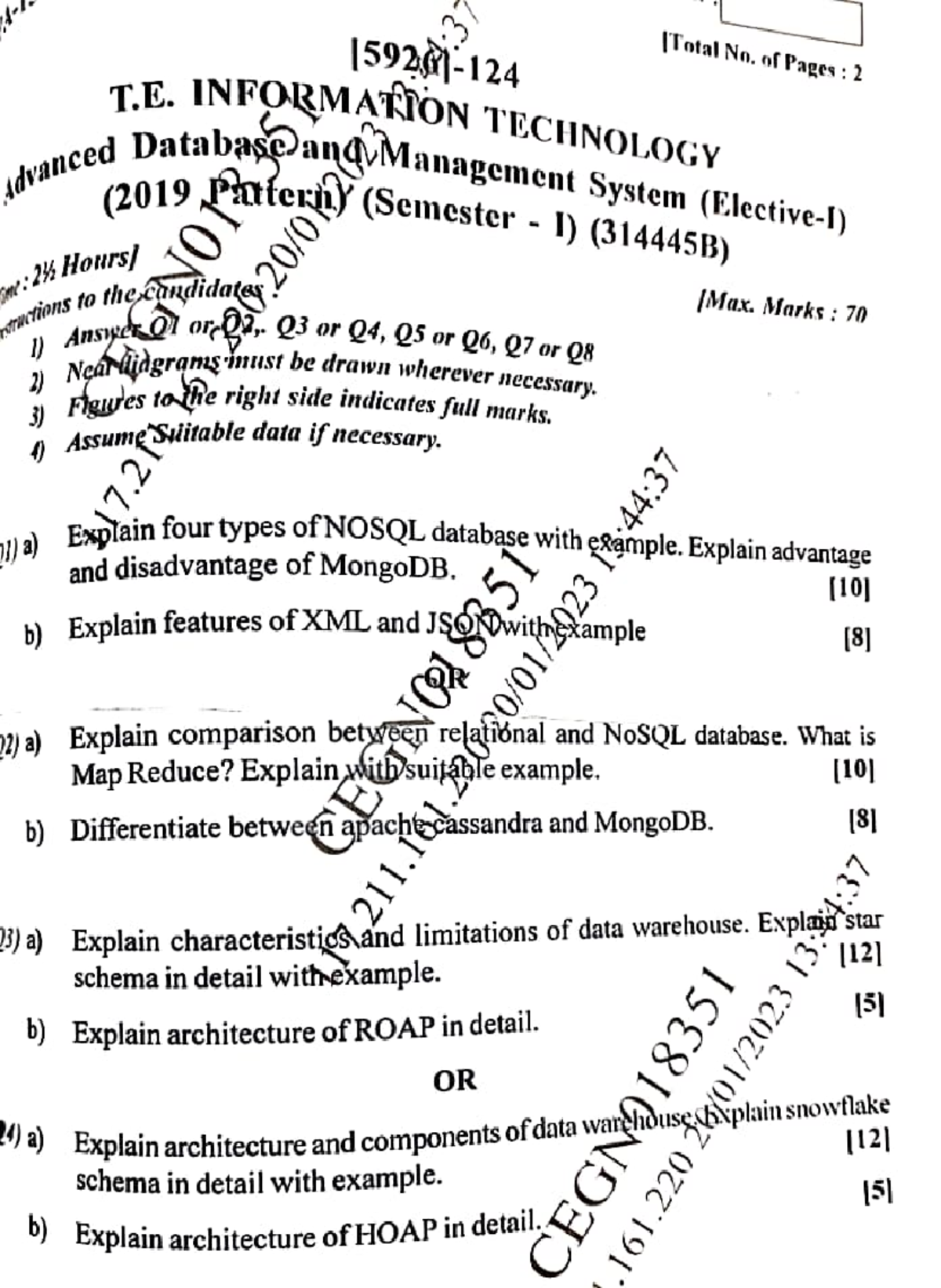 Adbms question bank - E. |5921- INFORM ANON TECHNOLOGY od Databas ...