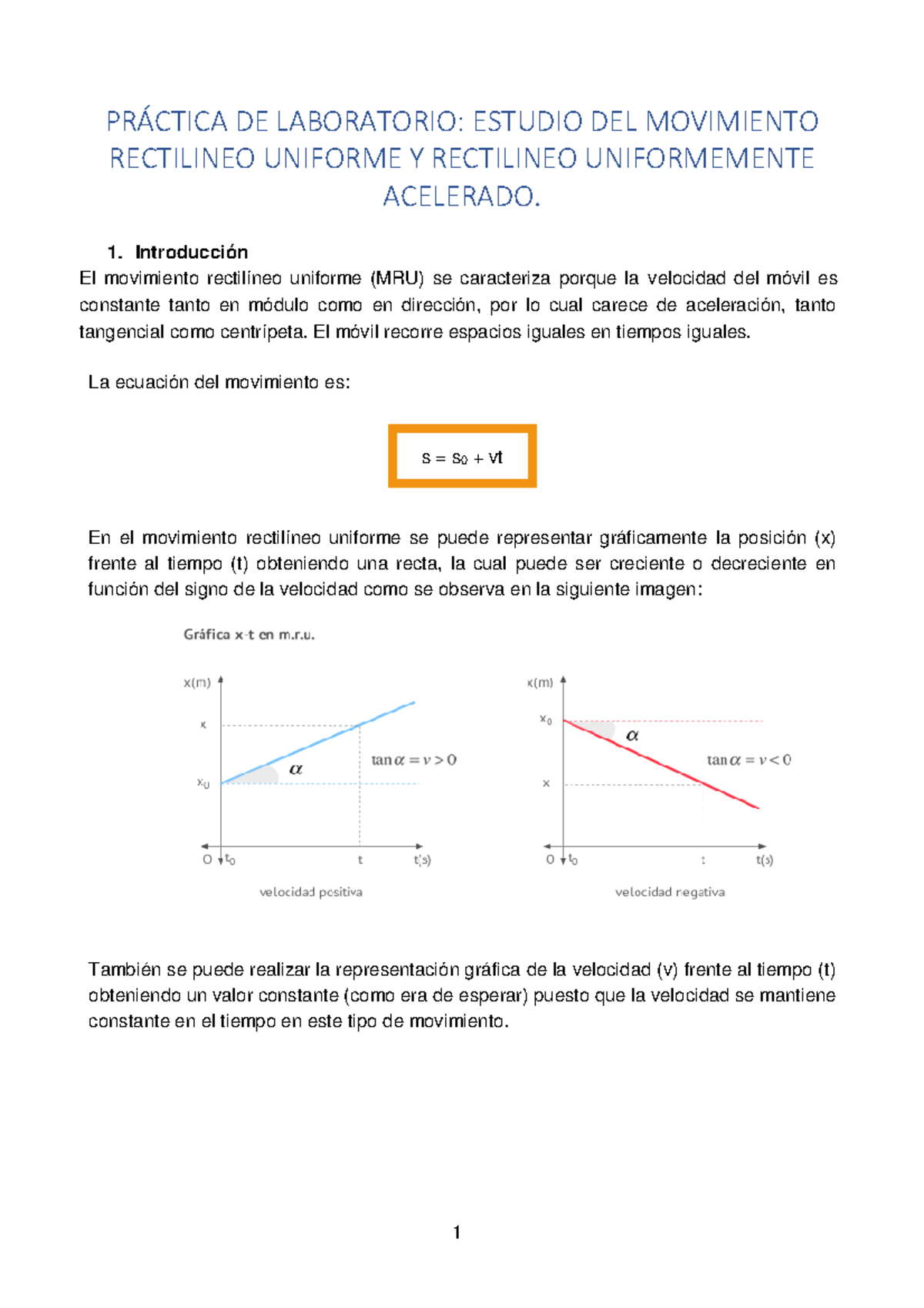 Trabajo fyq final luis fernando y pablo 4a - PR¡CTICA DE LABORATORIO: ESTUDIO DEL MOVIMIENTO ...