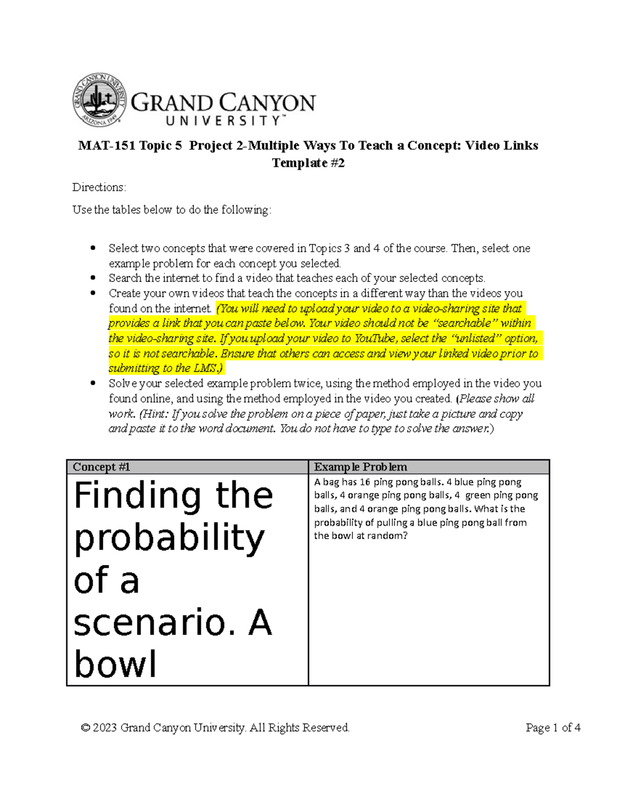 MAT-151-T5-Project 2-Multiple Ways To Teach a Concept Video Links ...