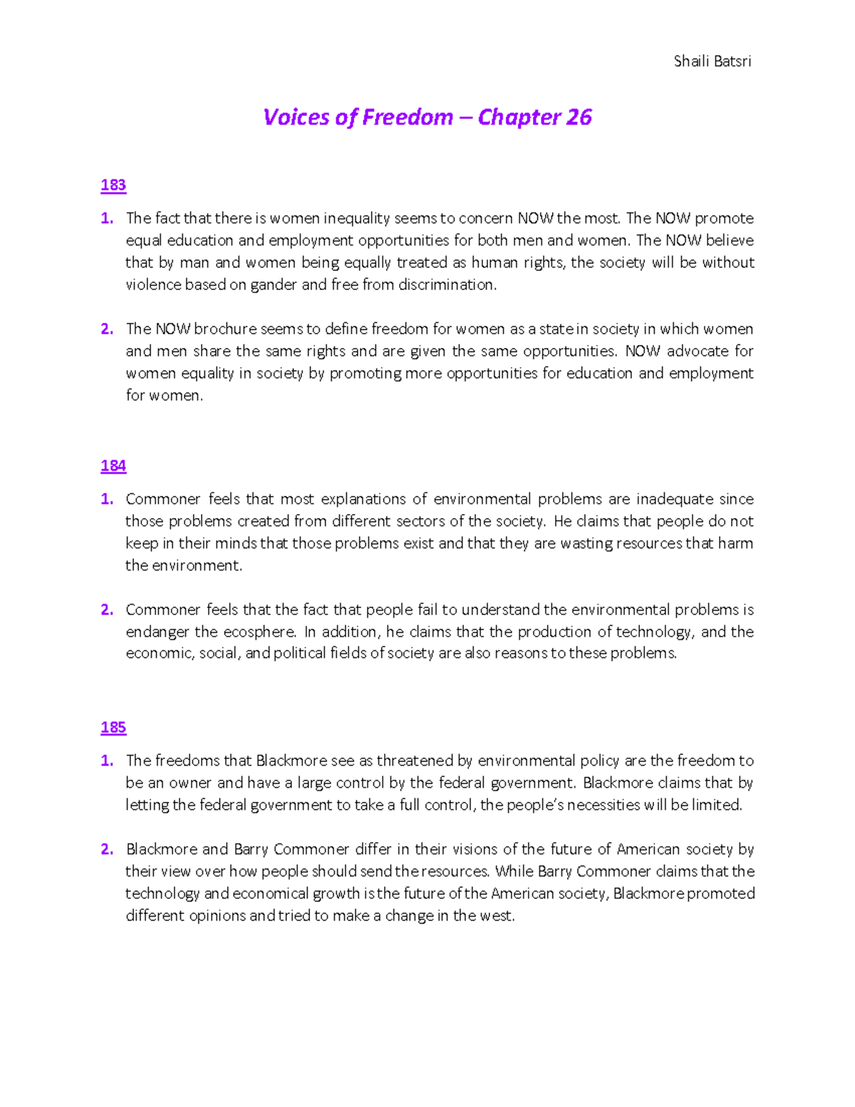 Voices of Freedom – Chapter 26 - Shaili Batsri Voices of Freedom ...