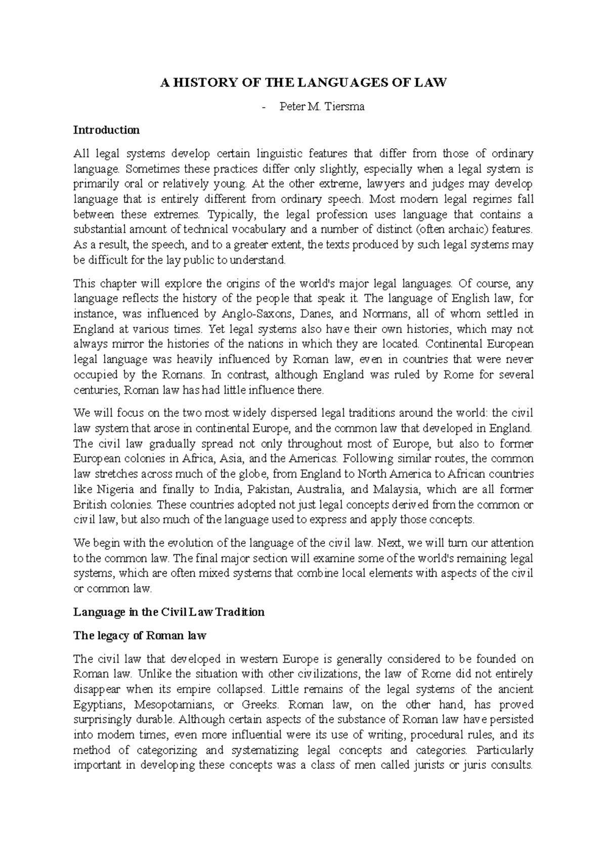 Reading Material 1 - Lecture notes 1 to 10 - A HISTORY OF THE LANGUAGES ...