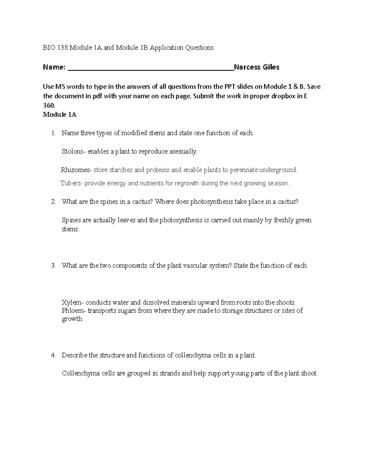BIO 138 Module 1A and Module 1B Application Questions 11 copy - BIO 138 ...