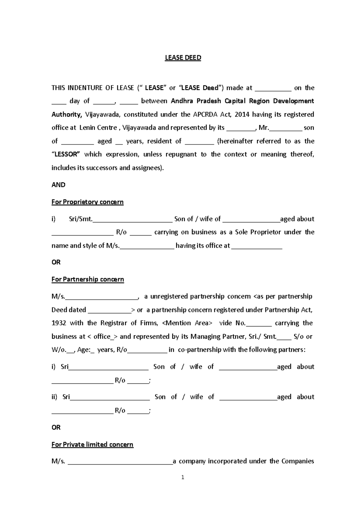 Leeds of deeds (it includes 4 types of Leeds ) - LEASE DEED THIS ...