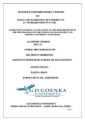 Summer Internship Project Report Zakiya khan PDF[584] - Page | i SUMMER ...