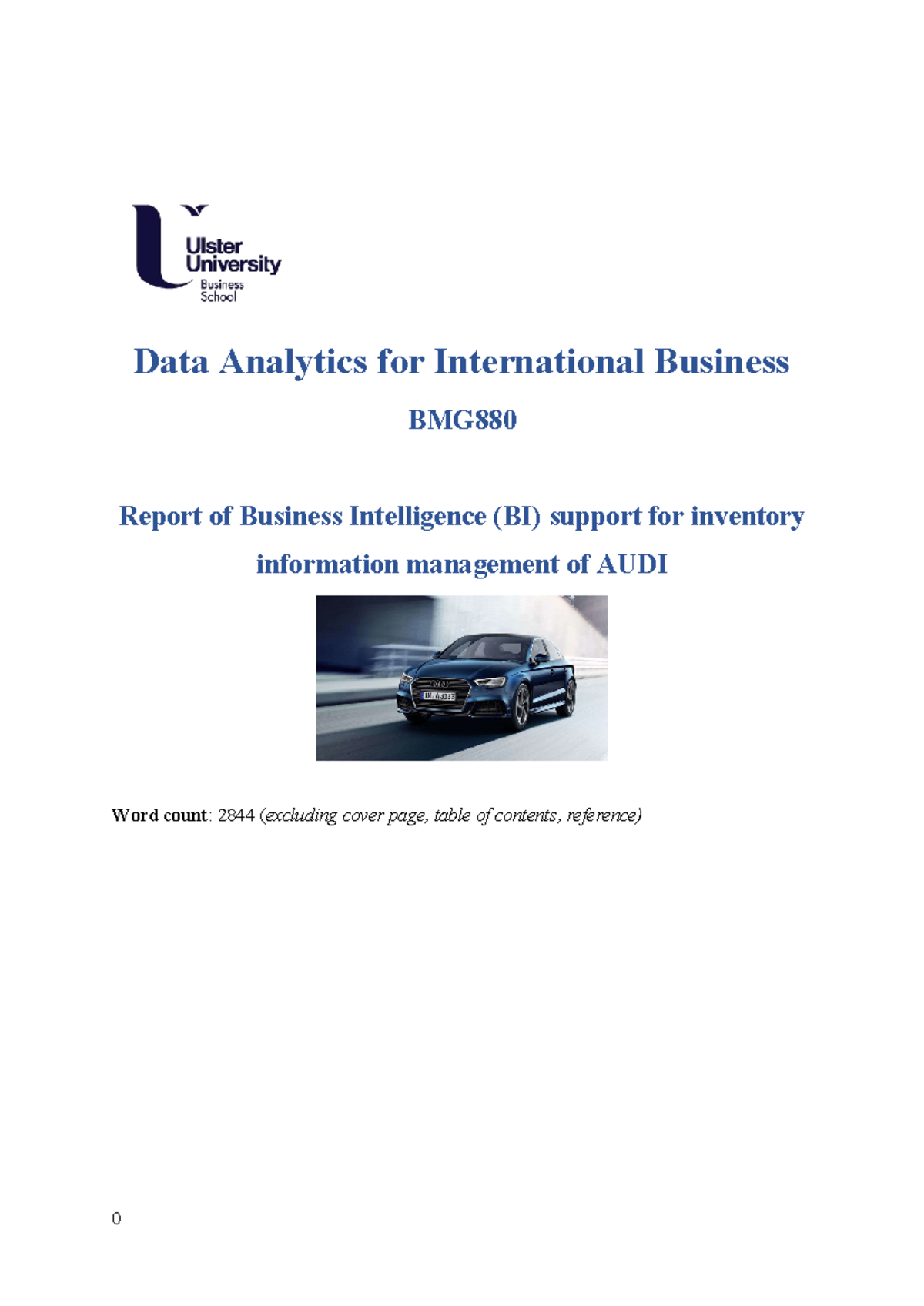 Sample - Dont copy - Data Analytics for International Business BMG ...