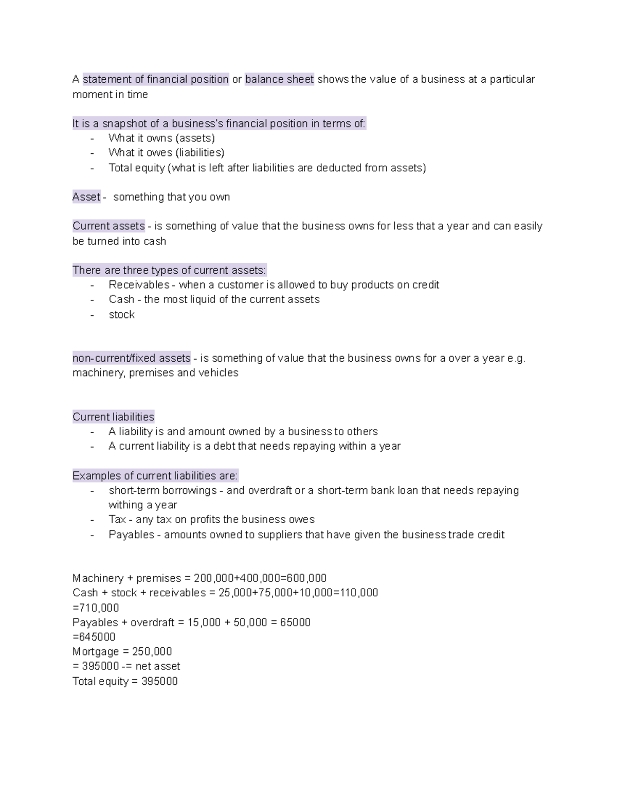 Balance sheet - notes - A statement of financial position or balance ...