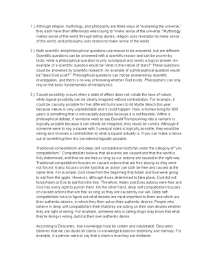Philosophy Argumentative Paper - PHIL 101 Argumentative Paper Katherine ...