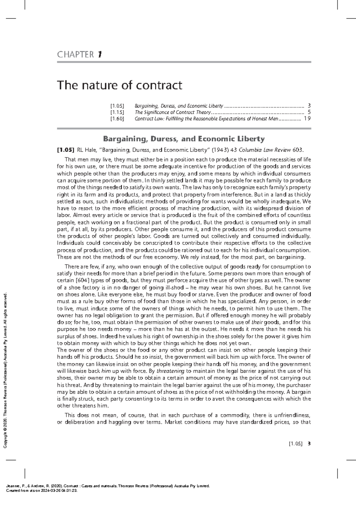 Contract Cases and Materials - ( Chapter 1 The nature of contract ...