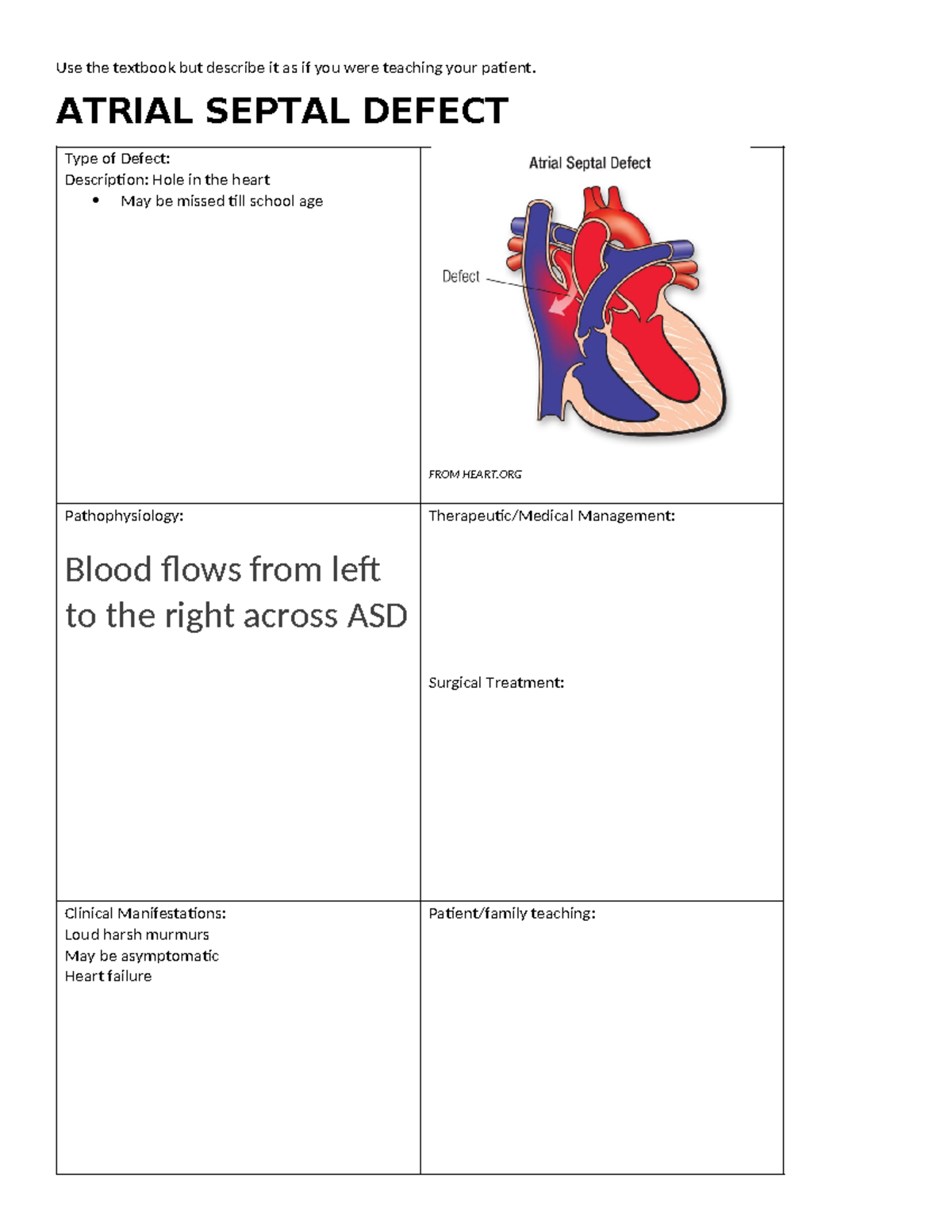 Congenital+Heart+Defects+Worksheet copy - Use the textbook but describe ...