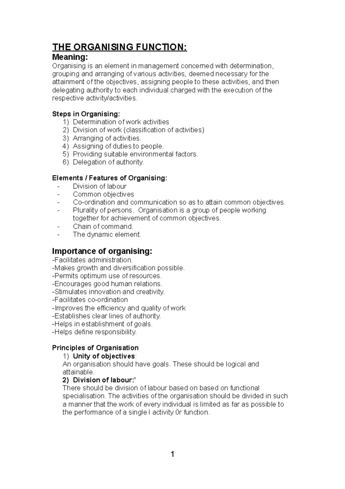 PPM Notes- Organizing Function-2021 - THE ORGANISING FUNCTION: Meaning ...