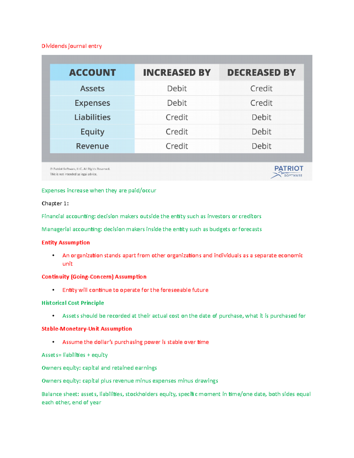 Midterm learn list - Dividends journal entry Expenses increase when ...