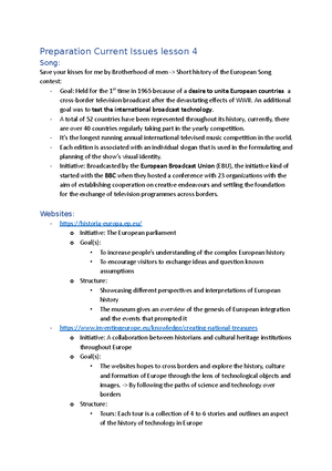 Samenvatting Current Issues in Historical perspective - Samenvatting ...