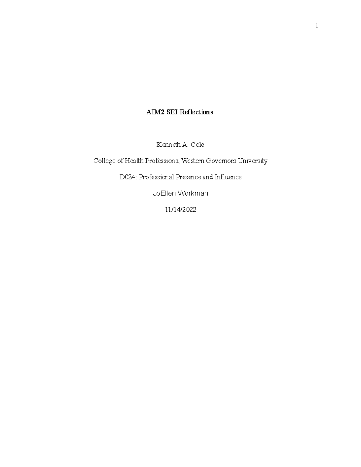 D024 aim2 v3 - SEI reflections - AIM2 SEI Reflections Kenneth A. Cole ...