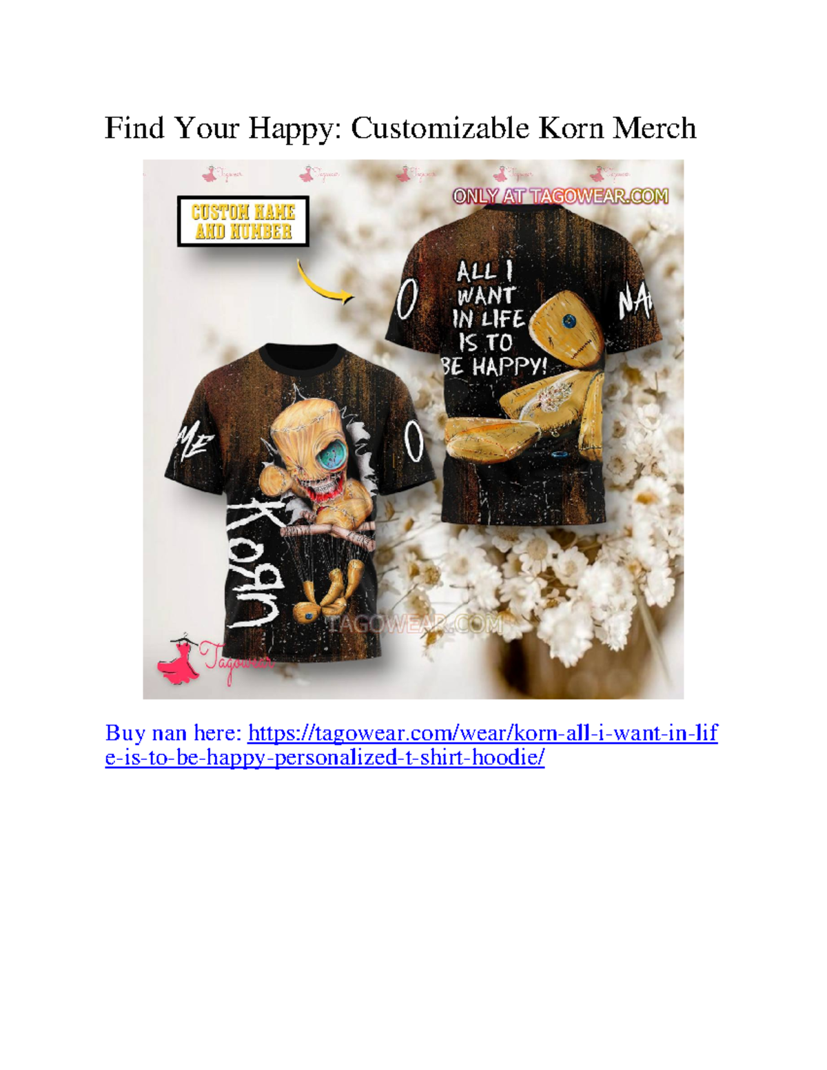Find Your Happy: Customizable Korn Merch - BA05101 - Studocu