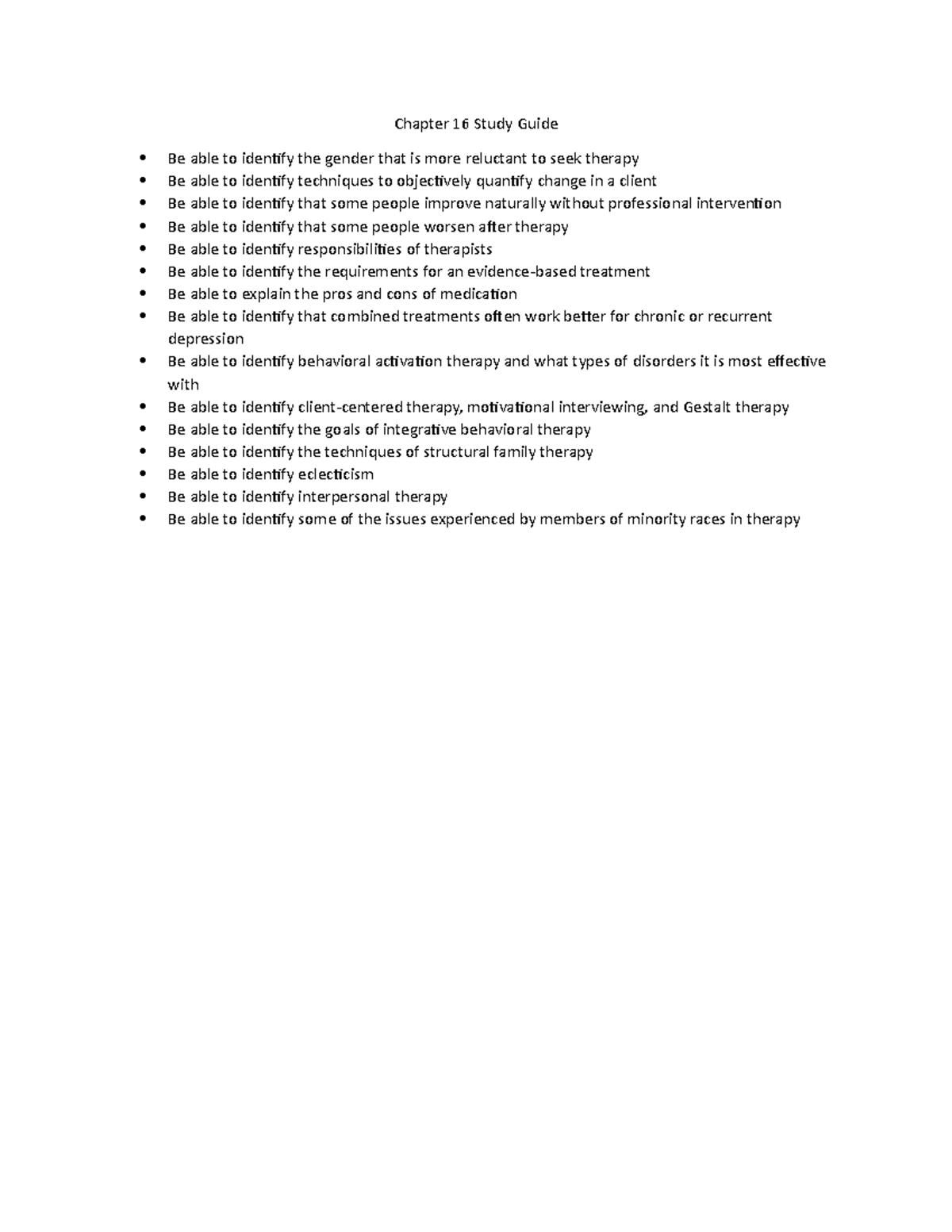 Chapter 16 Study Guide - Chapter 16 Study Guide Be able to identify the ...