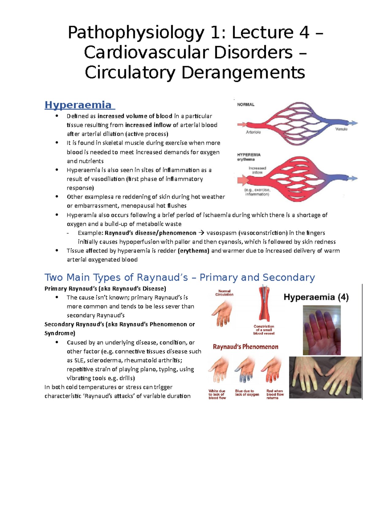 Lecture 4 Cardiovascular Diseases 4 - Pathophysiology 1: Lecture 4 ...