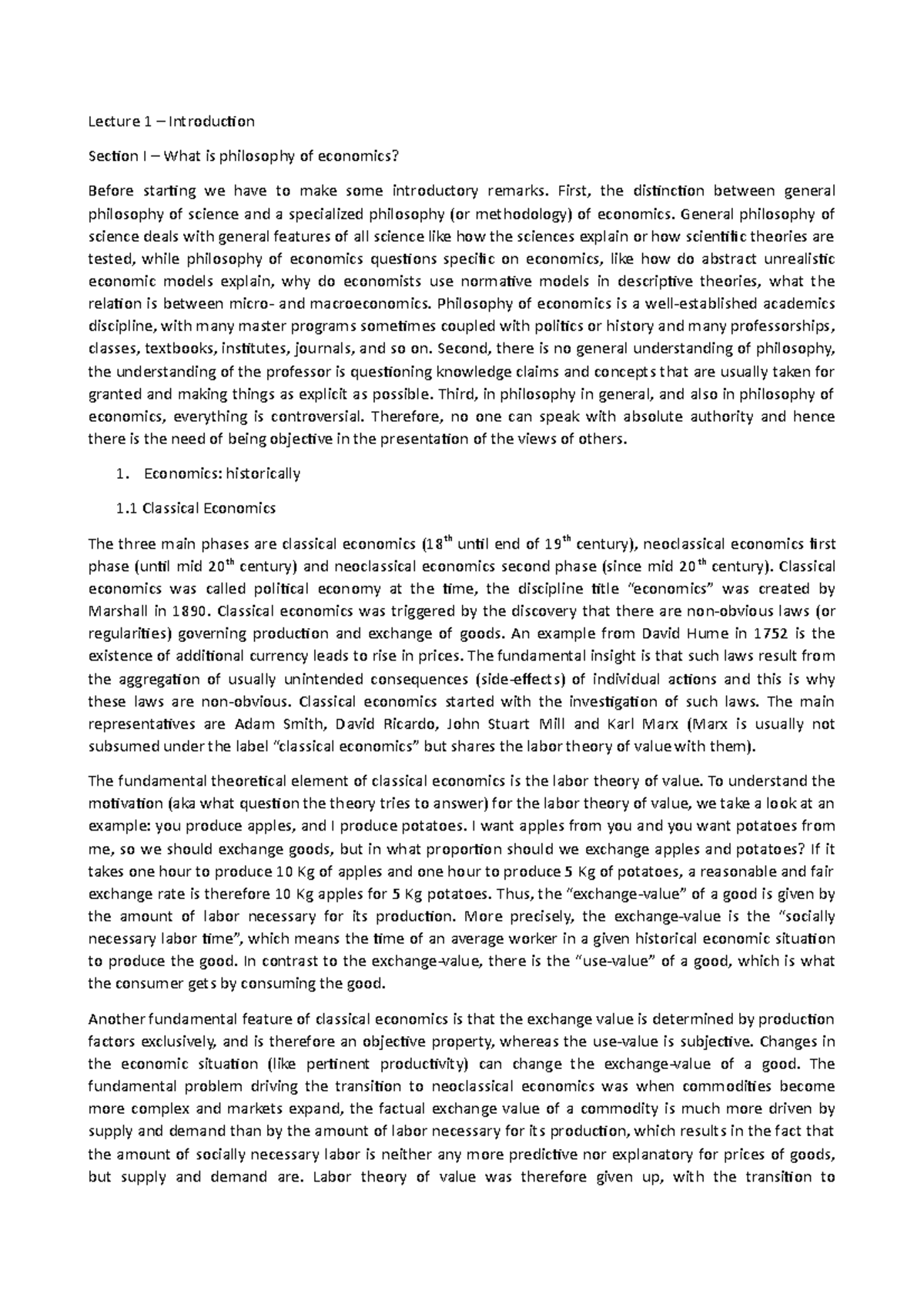 Slides - Lecture 1 – Introduction Section I – What is philosophy of ...