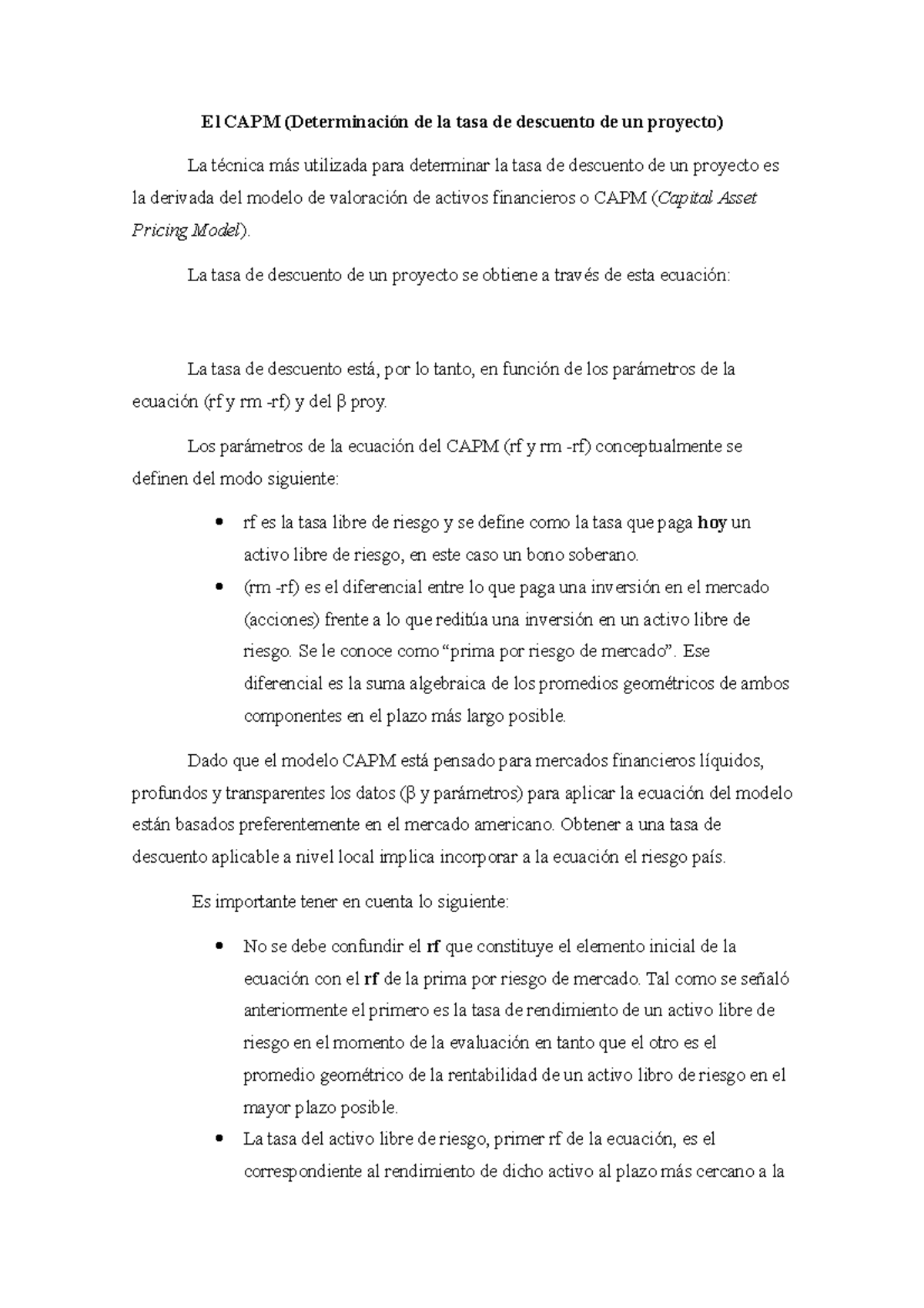 El CAPM - La técnica más utilizada para determinar la tasa de descuento ...
