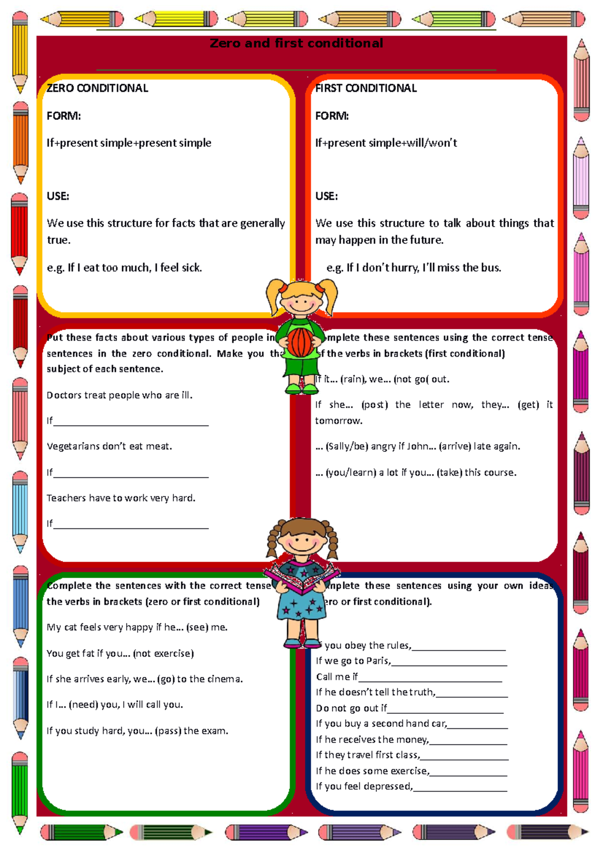 Zero and first conditionals - ZERO CONDITIONAL FORM: If+present simple ...