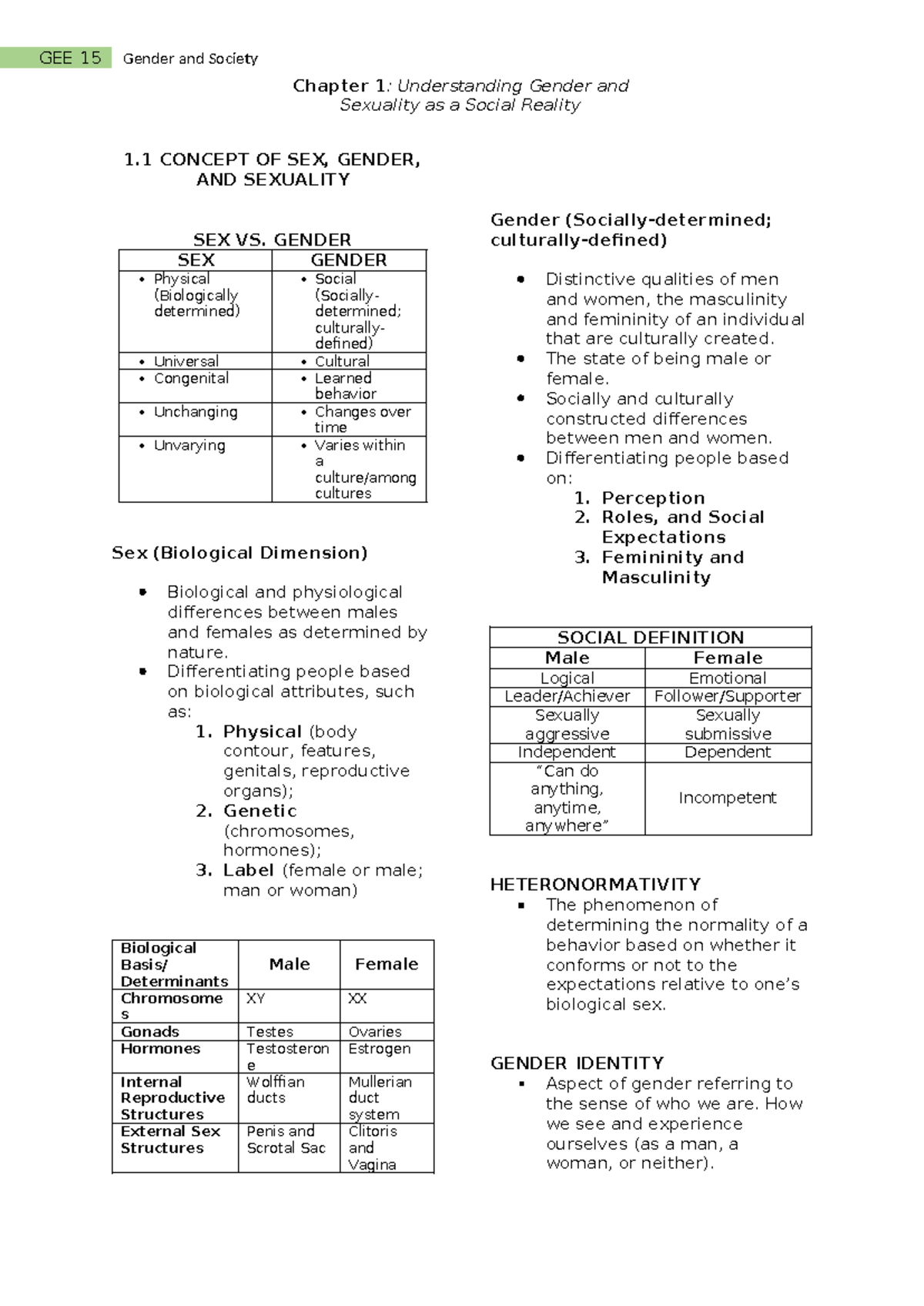 Gee 15 Chapter 1 Understanding Gender And Sexuality As A Social 0352