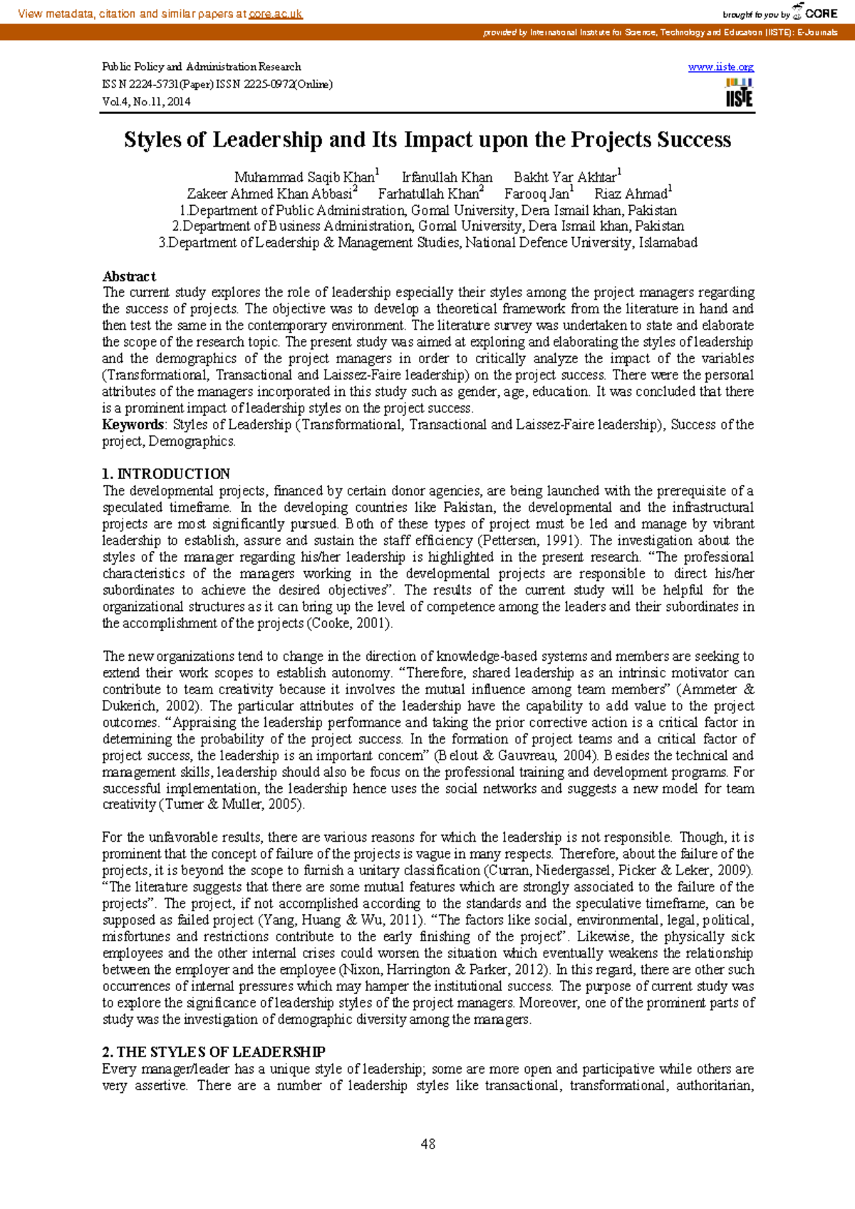 234669337The Impact leadership Styles on successful project ...