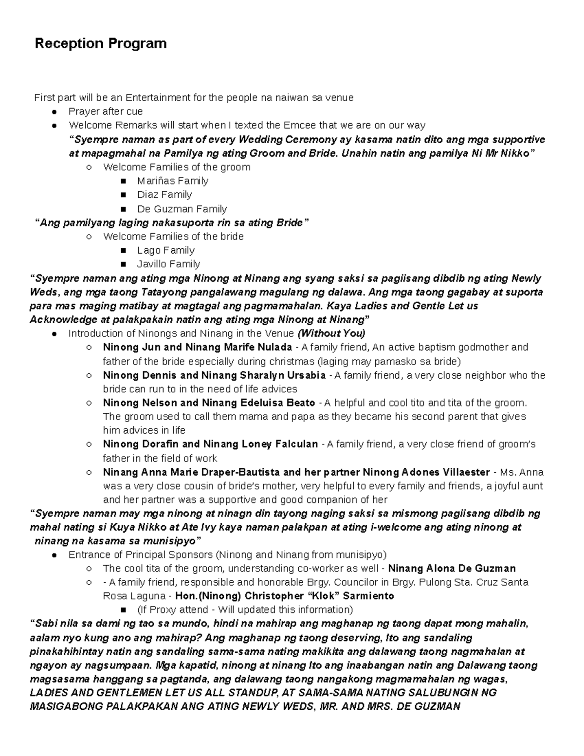 Reception-Program-converted - Marketing Management - PUP - Studocu