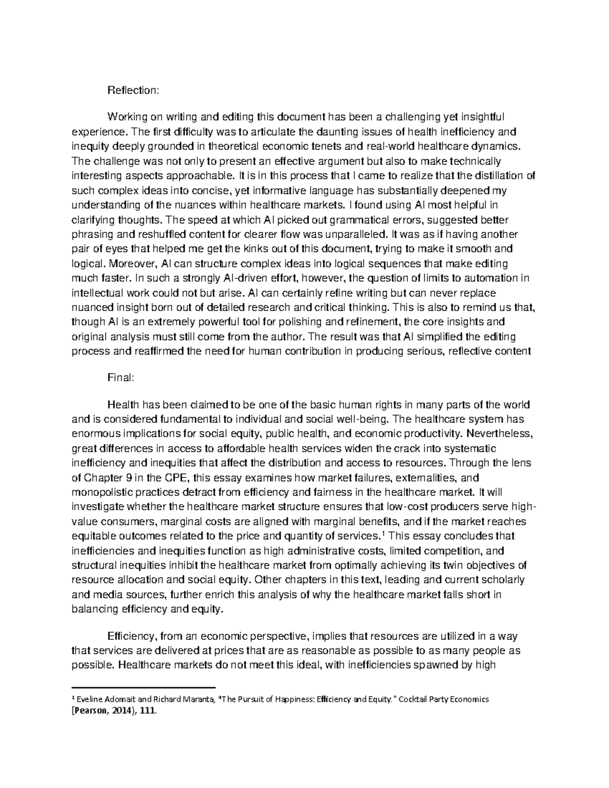 Final submissions - work - Reflection: Working on writing and editing ...