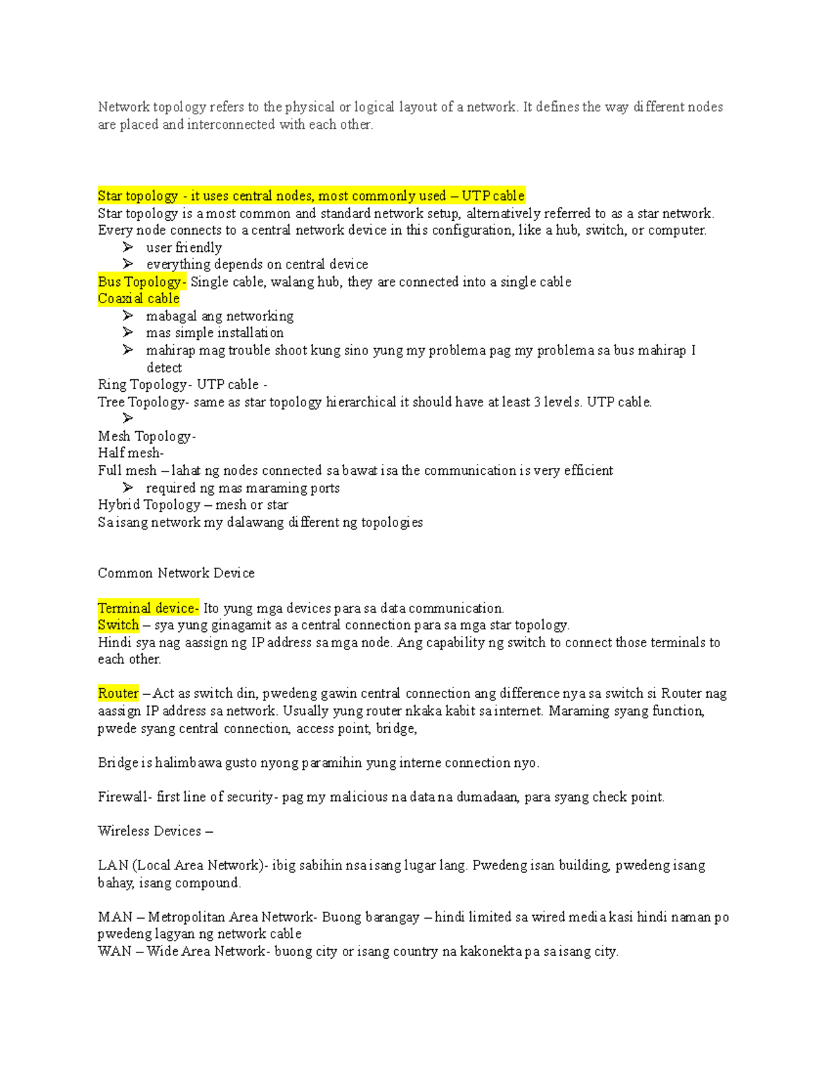 Network topology refers to the physical or logical layout of a network ...