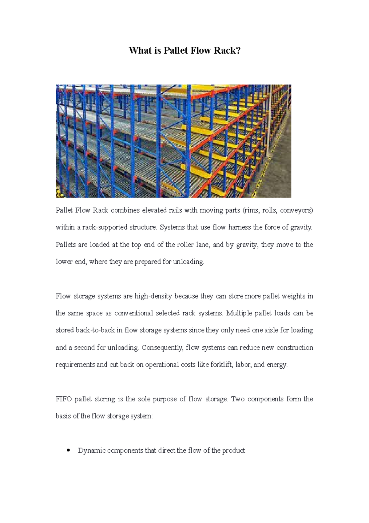 Gravity Flow Racking - What is Pallet Flow Rack? Pallet Flow Rack ...