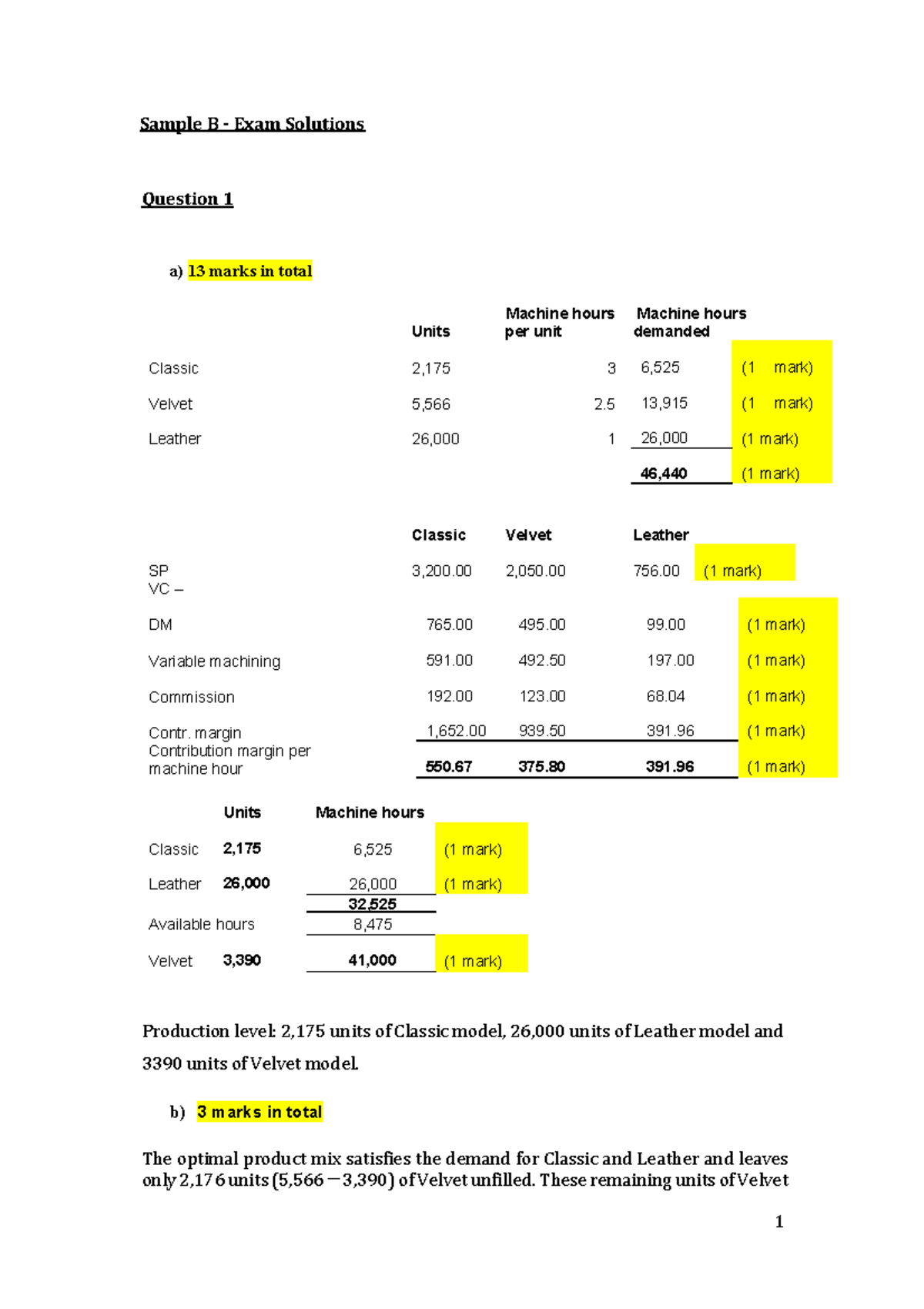 Exam B Solutions Warning Tt Undefined Function 32 Sample B Exam Solutions Question 1 A