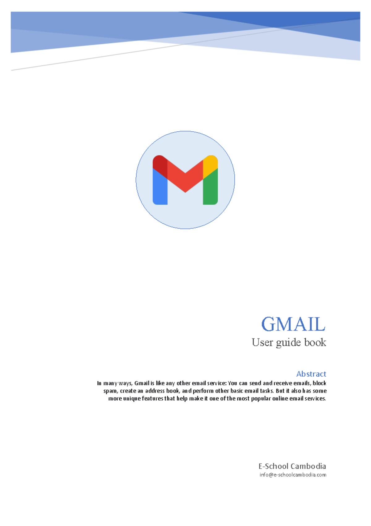 Gmail - Google Classroom - GMAIL User guide book ####### E-School Cambodia info@e-schoolcambodia ...