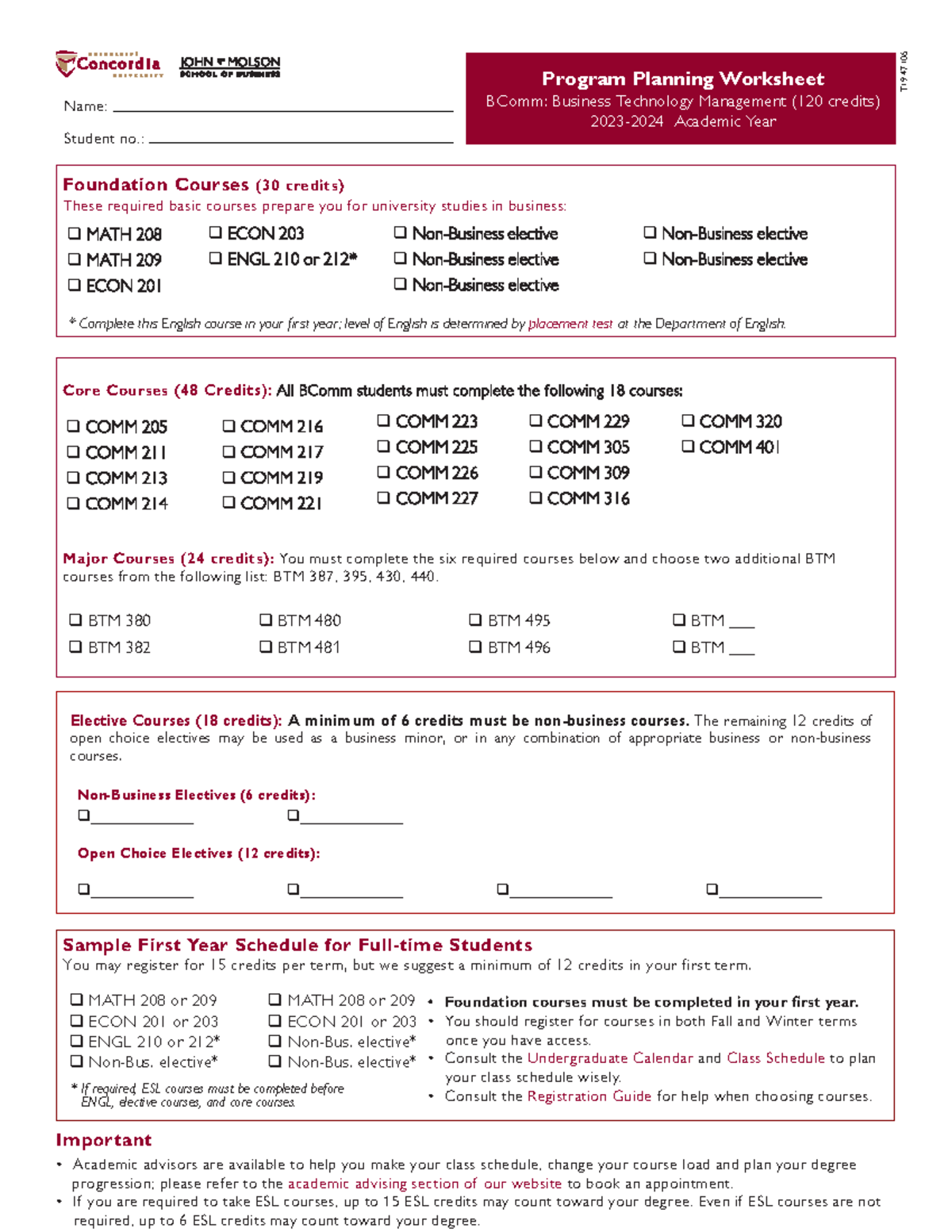 120-credits-BComm-BTM 2023-2024 - Name: Student no.: T19- Foundation ...