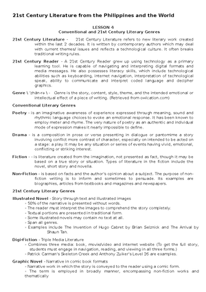 Lesson 3 Figures OF Speech - 21st Century Literature from the ...