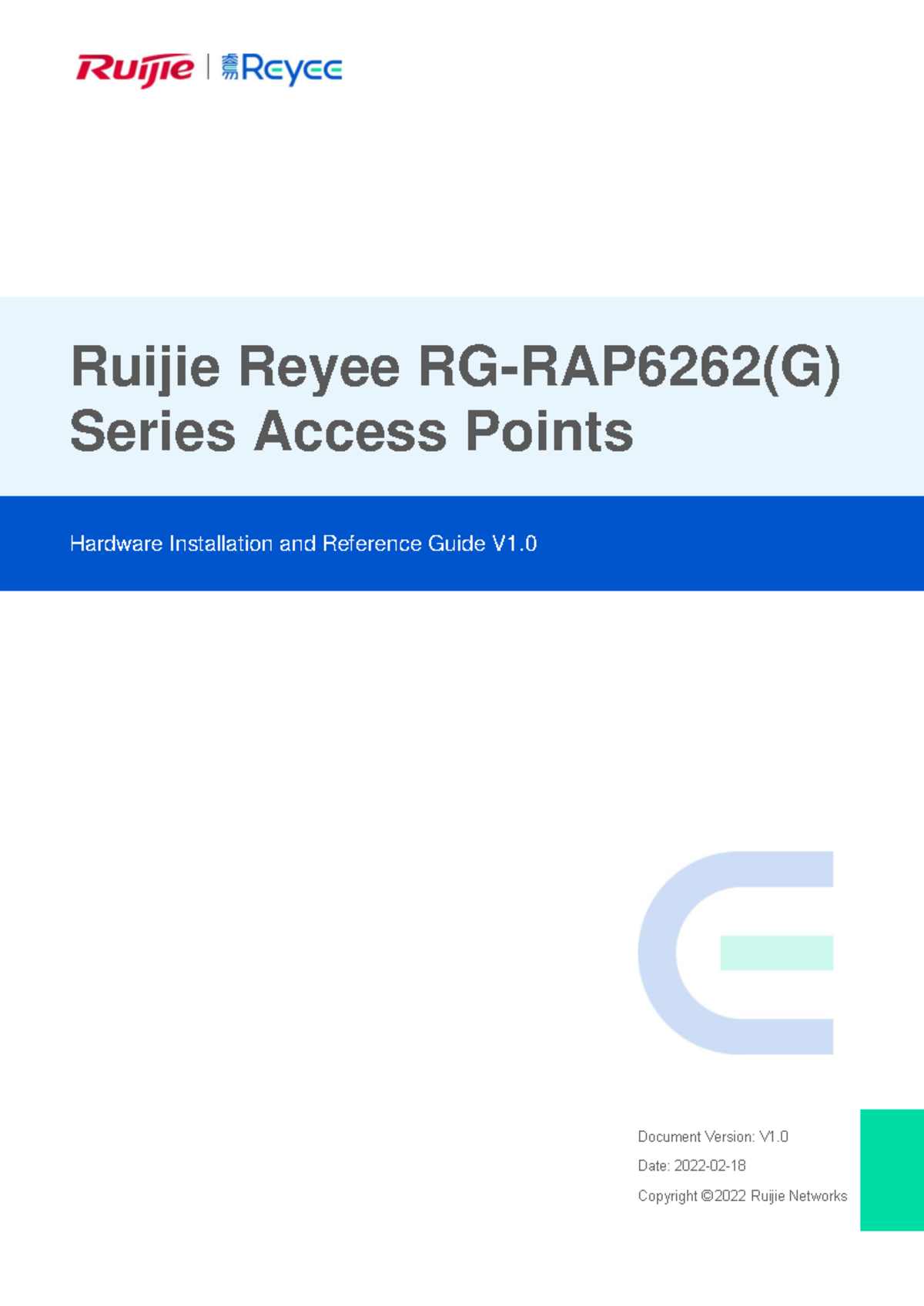 RG-RAP6262(G) Hardware Installation and Reference Guide V1 - Ruijie ...