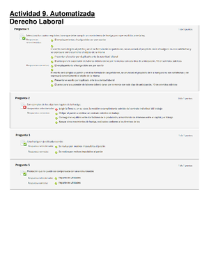 Automatizada 3 Derecho Laboral - Pregunta 1 1 de 1 puntos Tipo de prestación que debe efectuarse ...