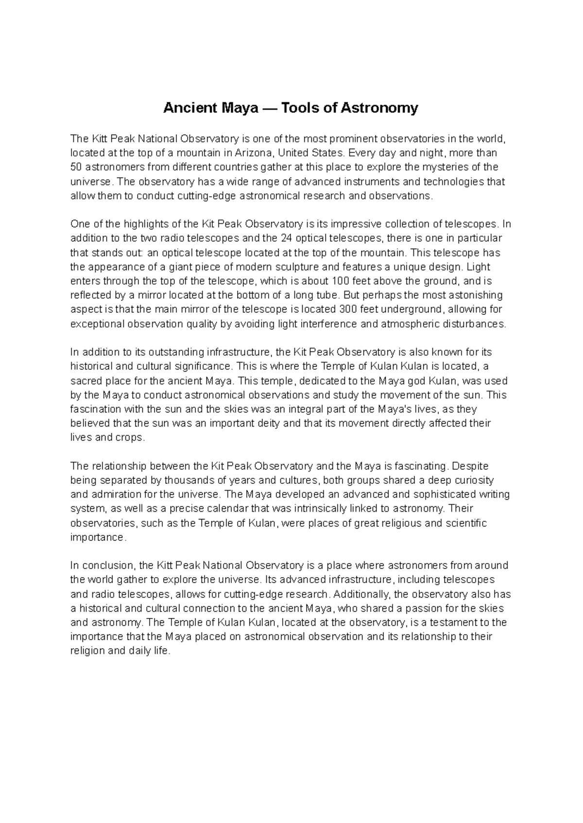 Activity 15- scientific - Ancient Maya — Tools of Astronomy The Kitt ...