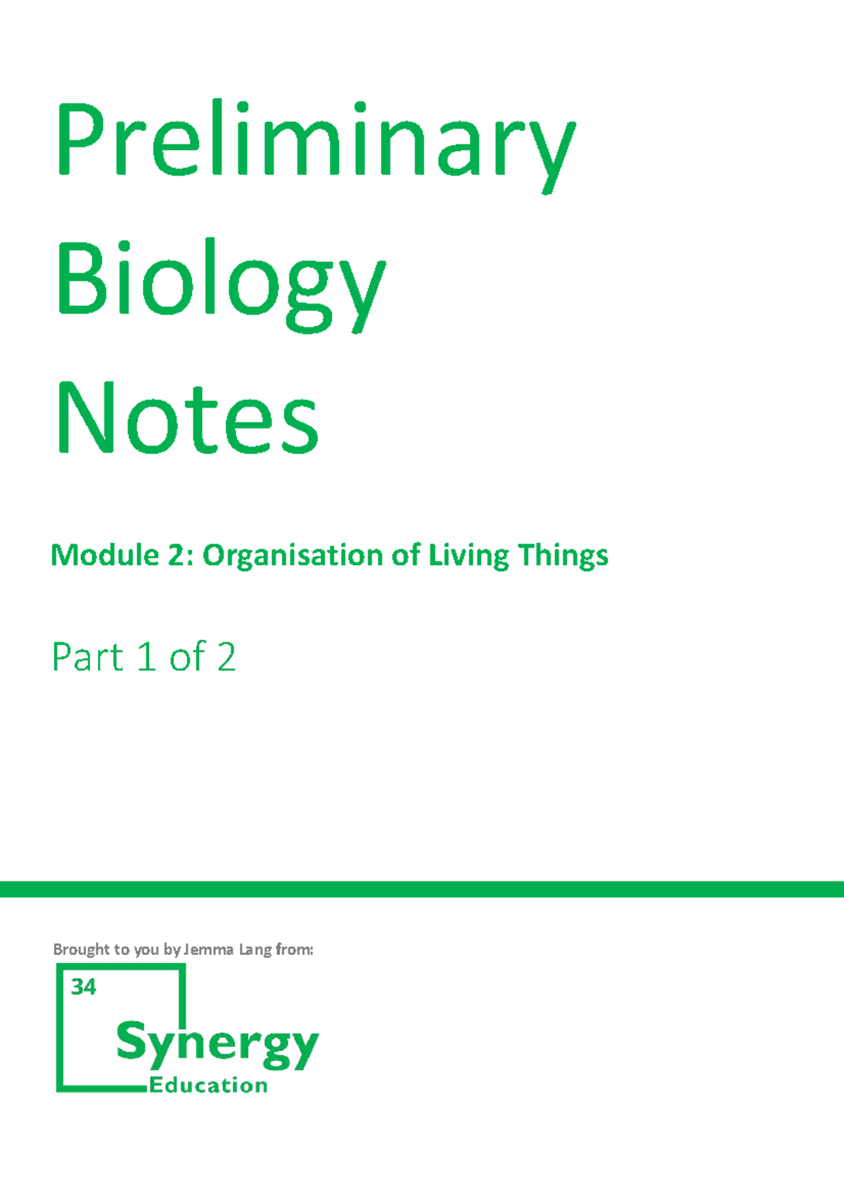 Moduel 2 part 1 - Summary HSC Biology - Preliminary Biology Notes ...