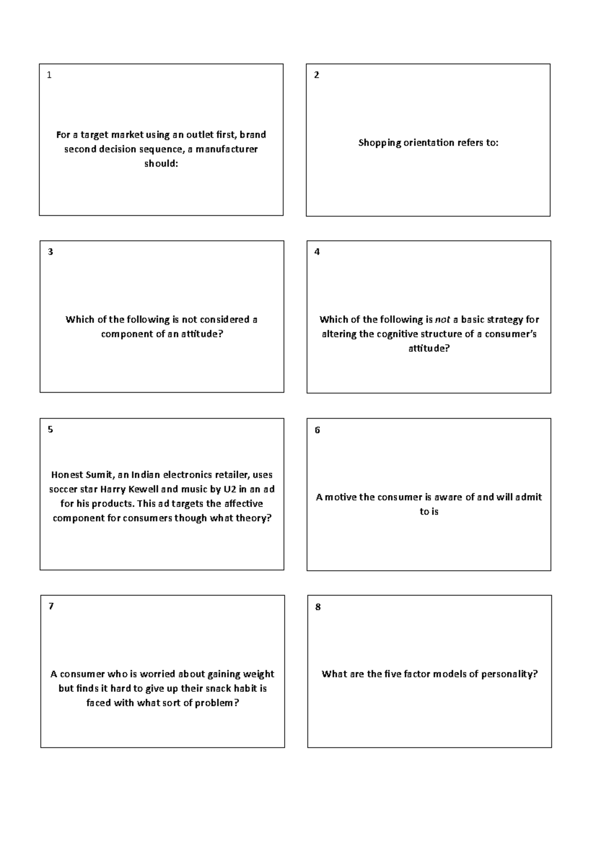 Buyer Behaviour Flashcards Pt 1 - 1 For a target market using an outlet ...