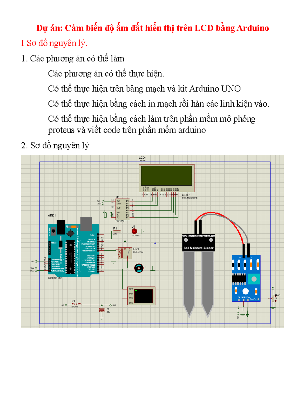 Dự án vườn tự động bằng arduino - Dự án: Cảm biến độ ấm đất hiển thị ...