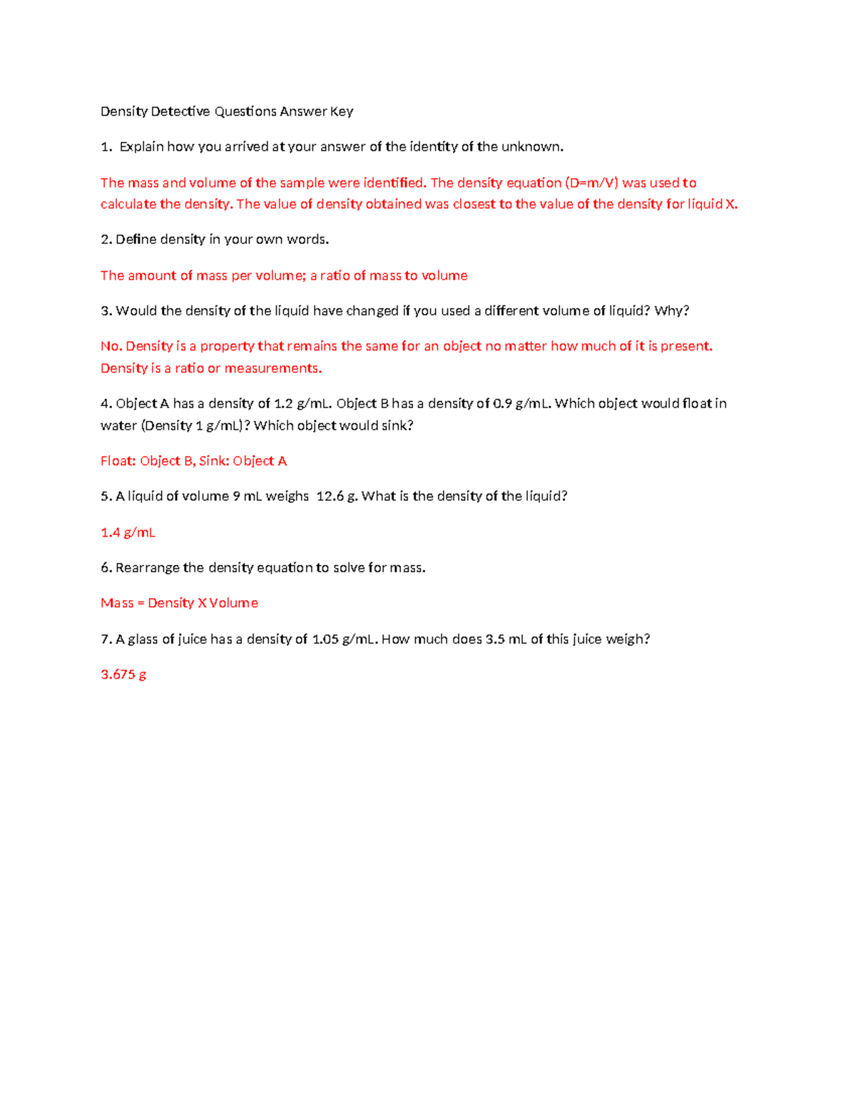 Density-Detective-Worksheet-Key - Density Detective Questions Answer ...