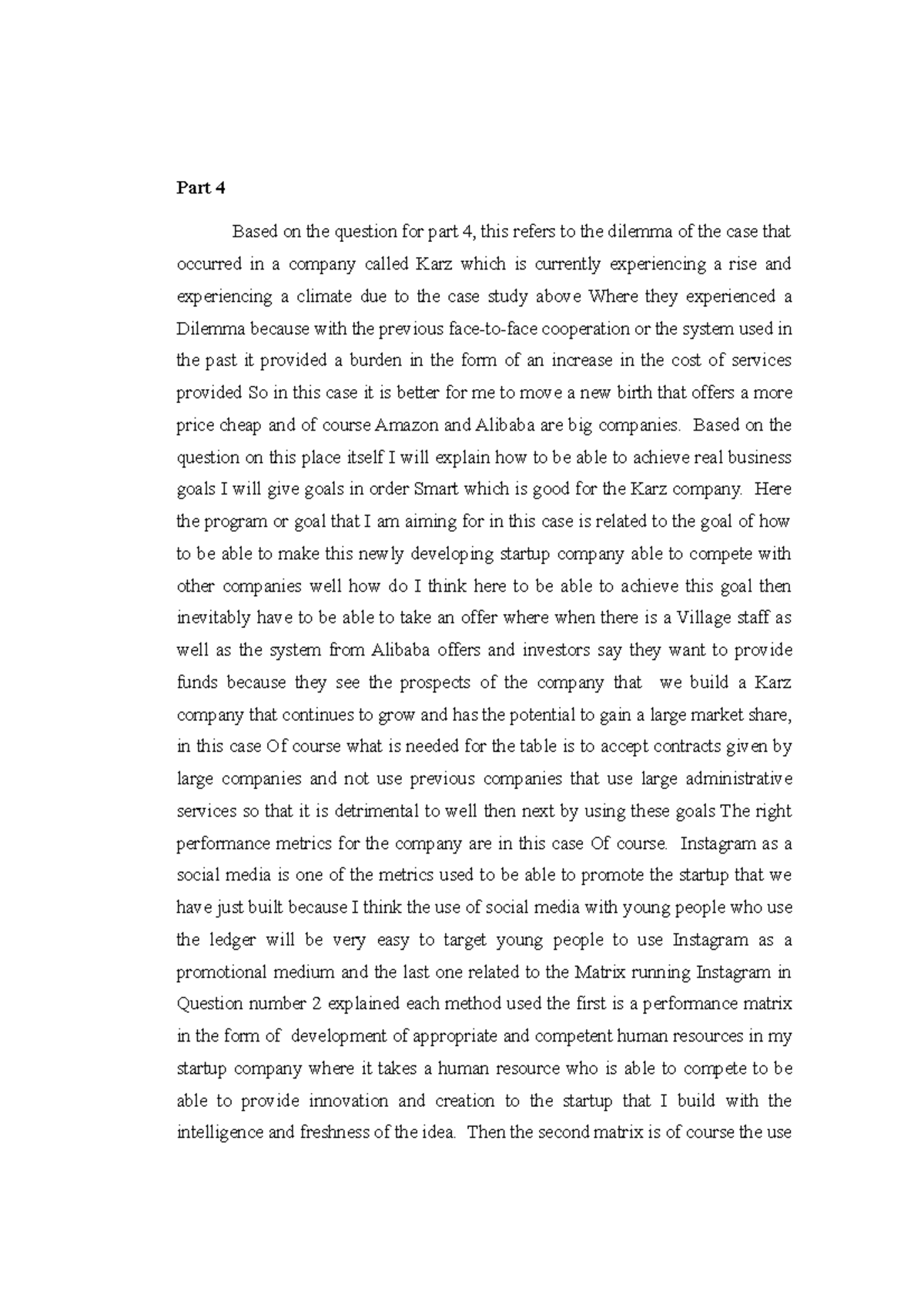 Part 4 - This is summary - Part 4 Based on the question for part 4 ...