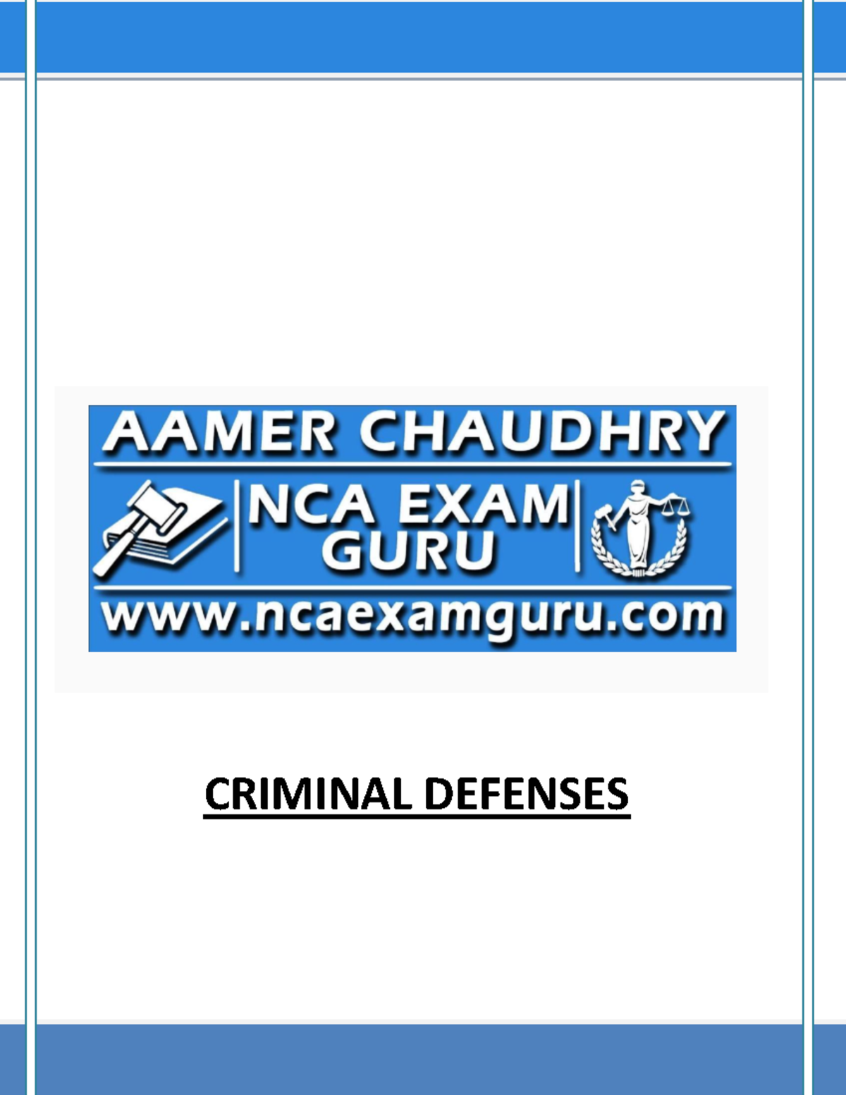 Criminal Defenses - CRIMINAL DEFENSES CONTENT (1) Automatism (16) non ...